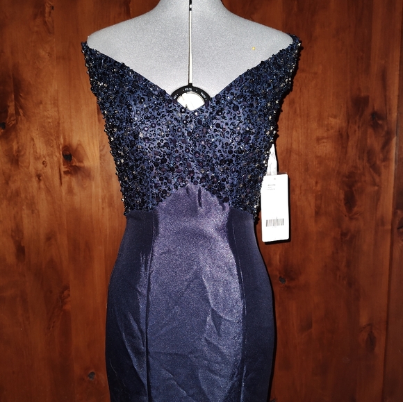 Tiffany Exclusives | Dresses | Nwt Navy Blue Off The Shoulder Mermaid ...